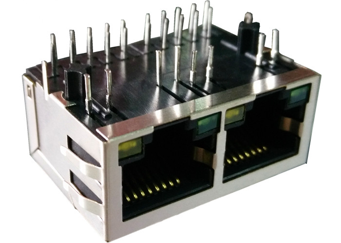 ARJM12A1-811-BA-EW2 이더네트 Rj45 MagJack 5G BaseT, 1X2, Y/G의 아래로 탭